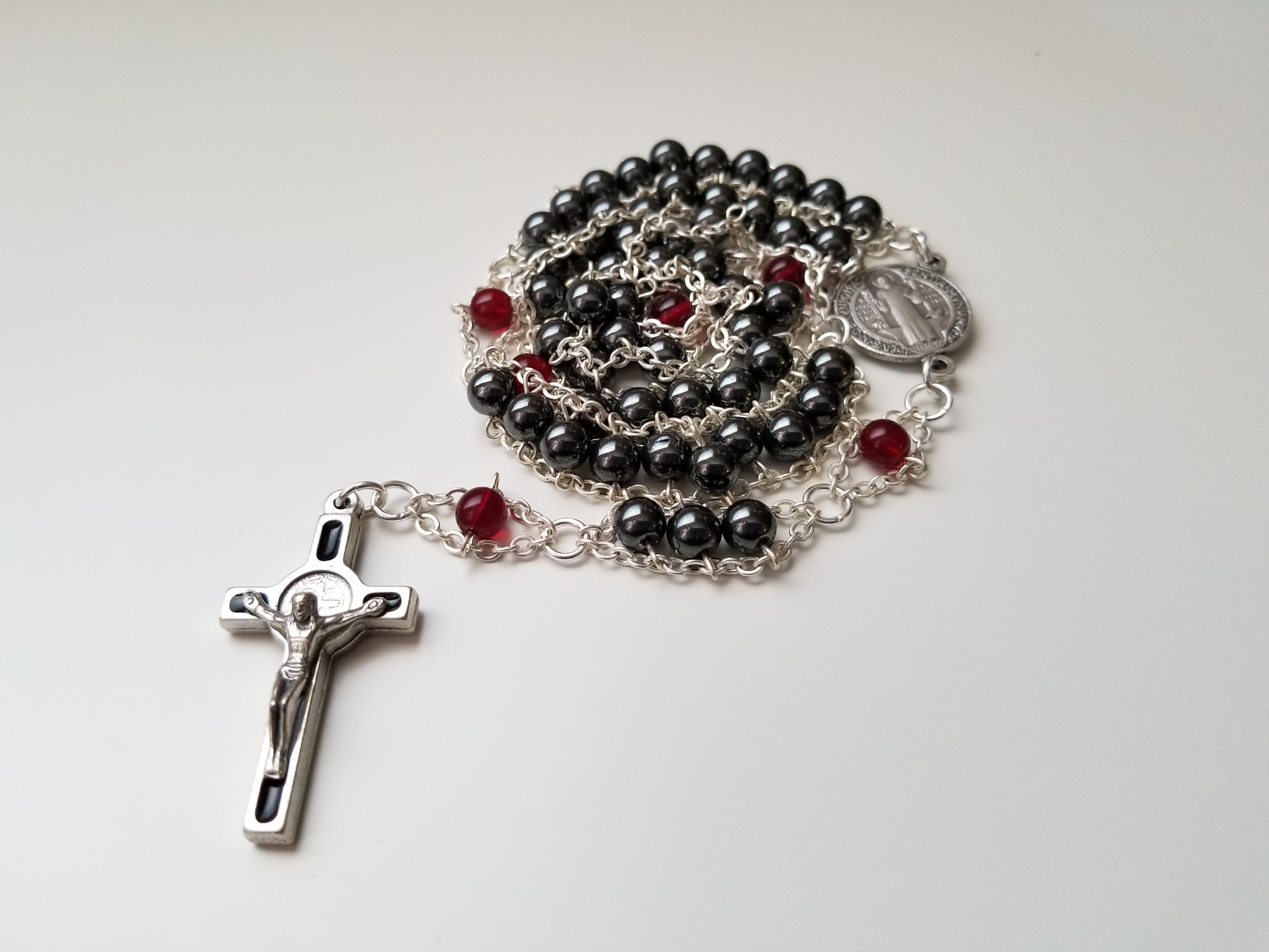 Benedict's Beads - Hemalyke and Red Benedictine Ladder Rosary