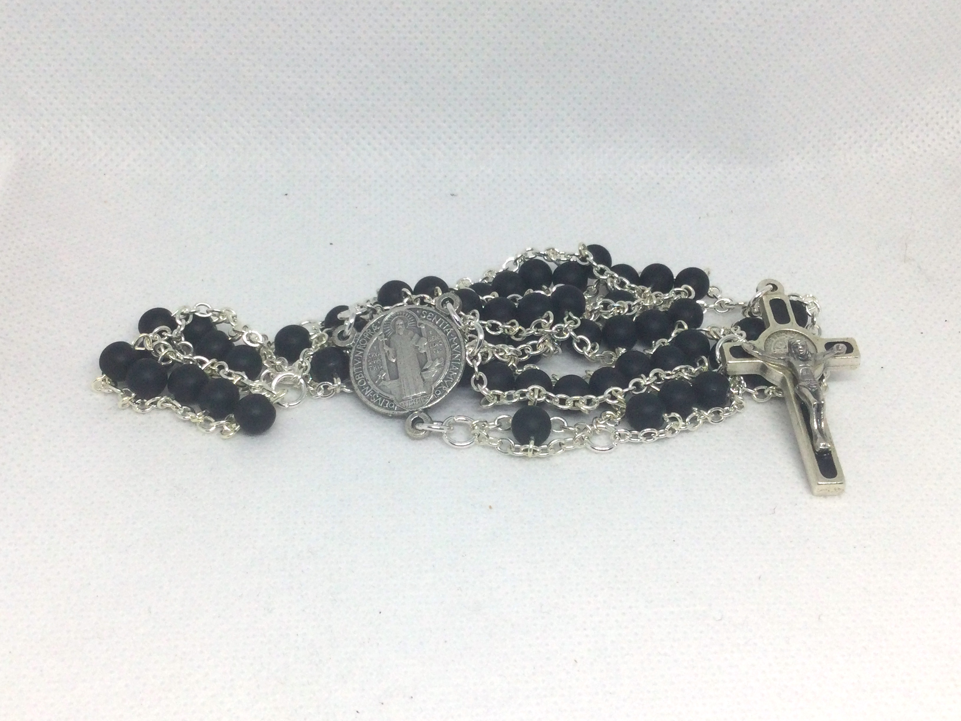 Matte Black Benedictine Ladder Rosary