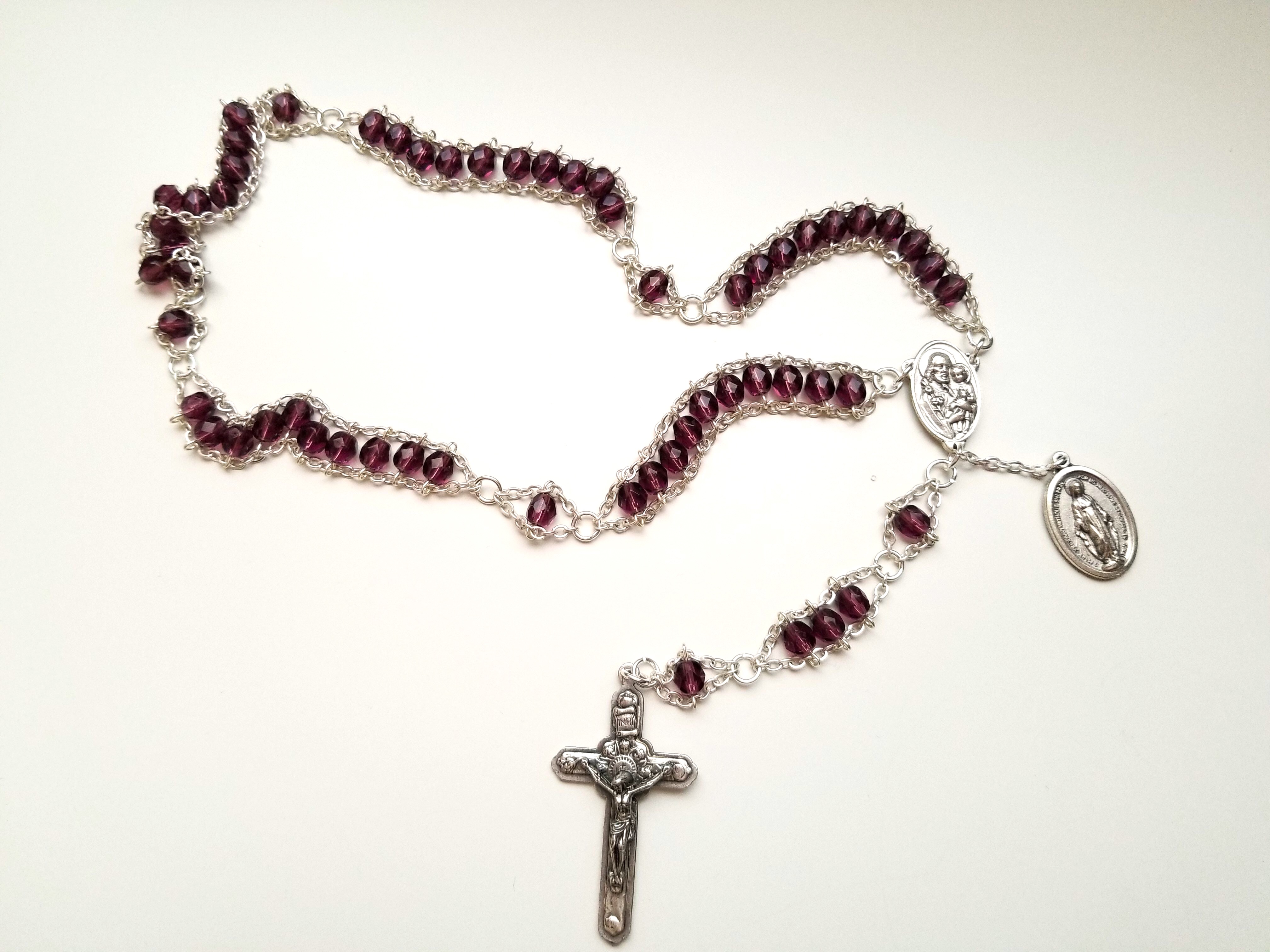 Benedict's Beads - Purple St. Joseph Ladder Rosary