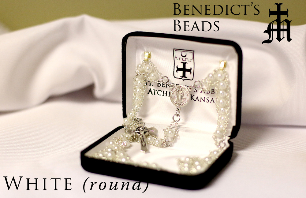 White Benedictine Ladder Rosary